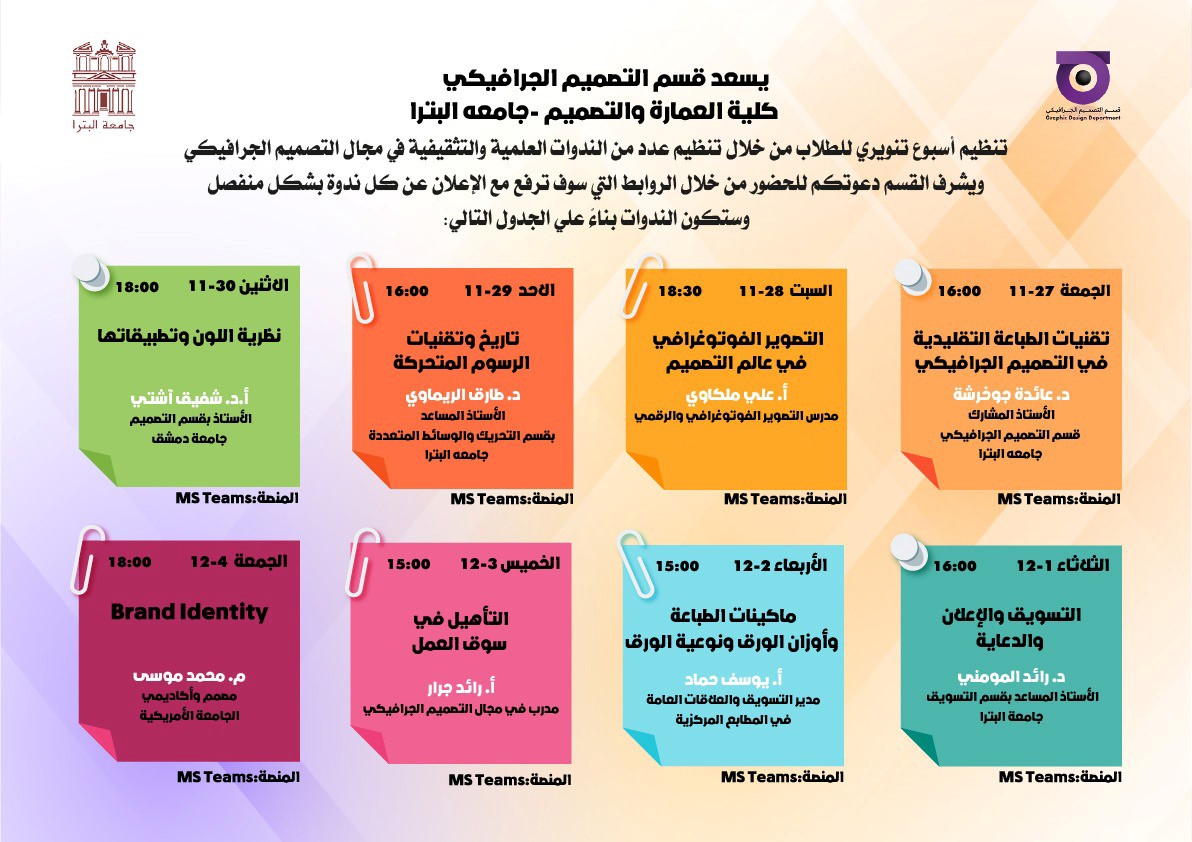 University of Petra | Enlightening Cultural Week - Graphic Design ...